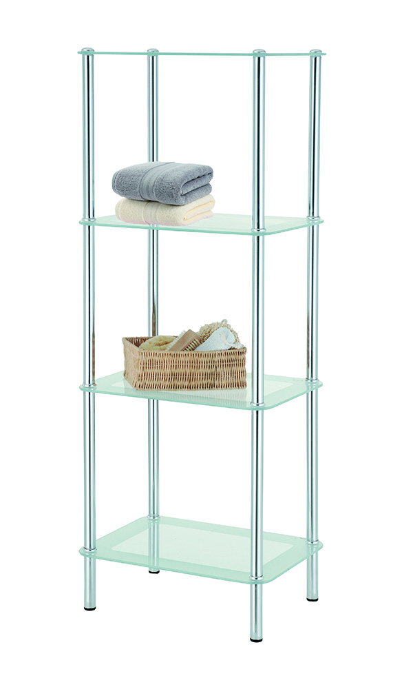 4 Tier Rack /Frosted Glass, Glass Shelf Rack, | Taiwantrade